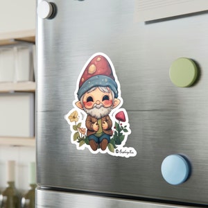 Enchanted Gnome Sticker | Cute Garden Gnome Sticker | Whimsical Magical ...