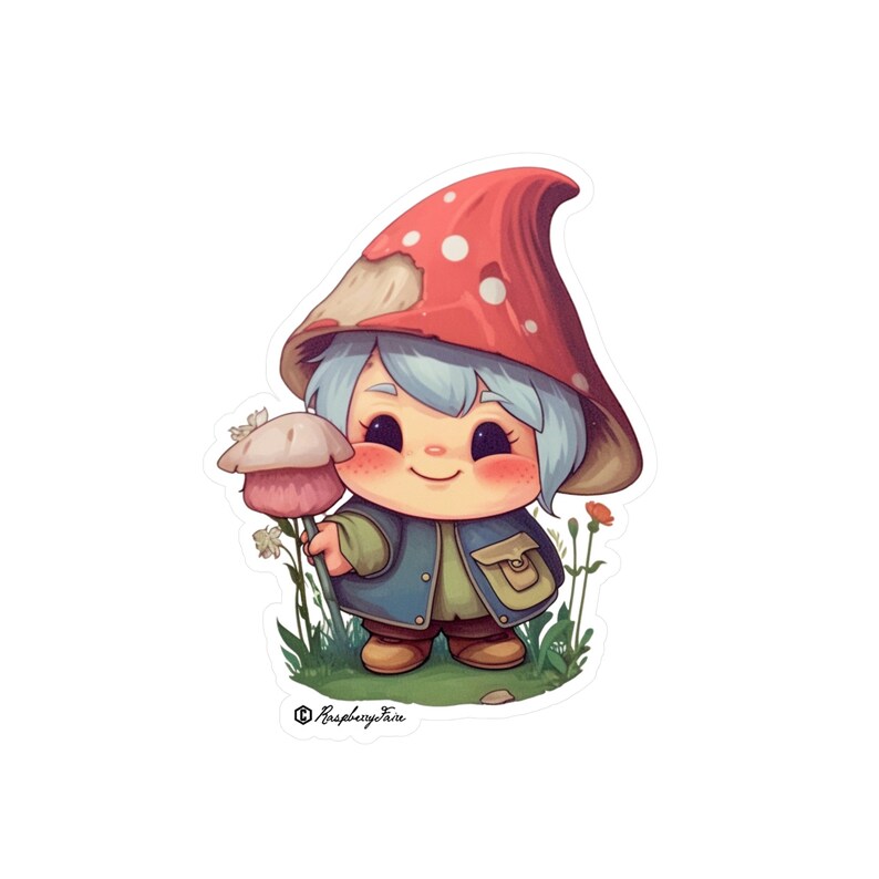 Enchanted Gnome Sticker Cute Garden Gnome Sticker - Etsy