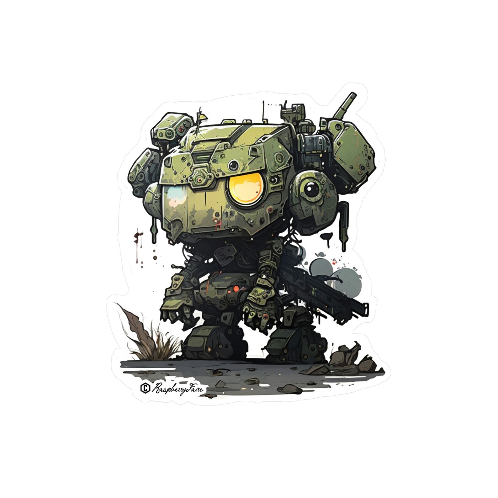 Mini Mech Sticker Tiny Cute Mech Warriors Adorable Mech - Etsy