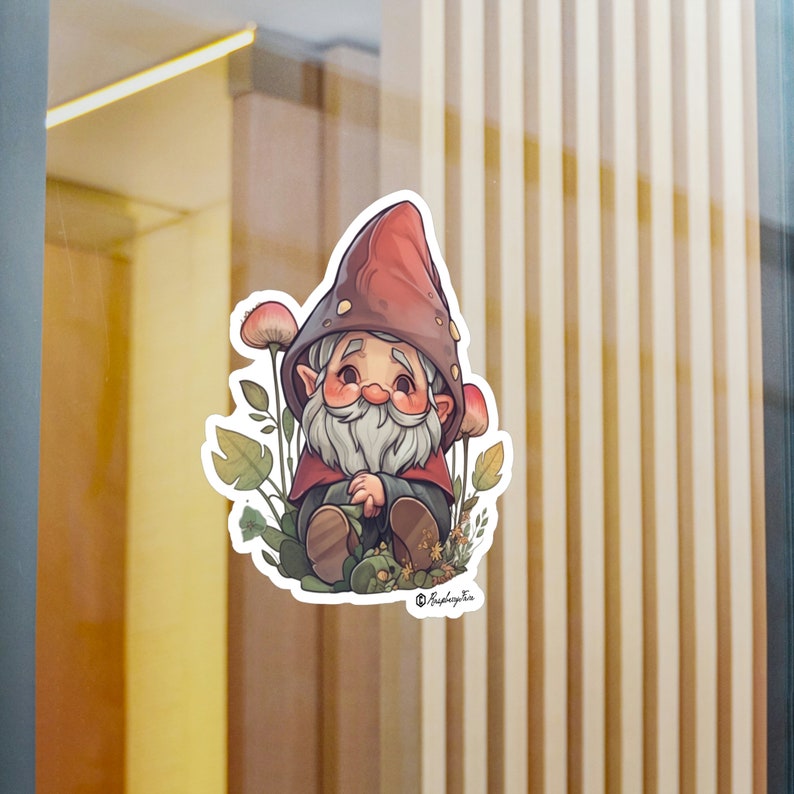 Enchanted Gnome Sticker | Cute Garden Gnome Sticker | Whimsical Magical ...