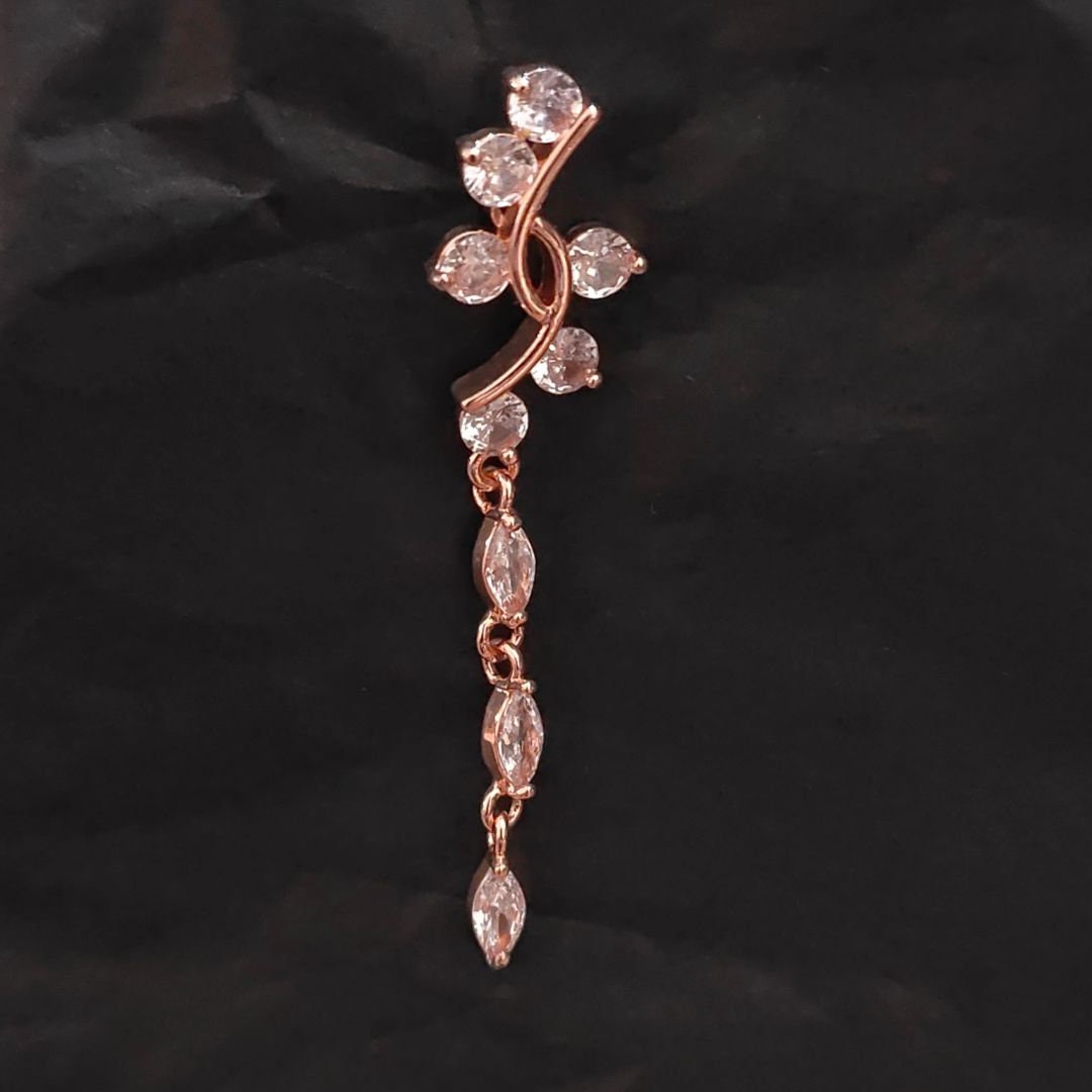 Rose Gold Inverted Belly Button Ring: 14G 316L Surgical Steel Navel ...