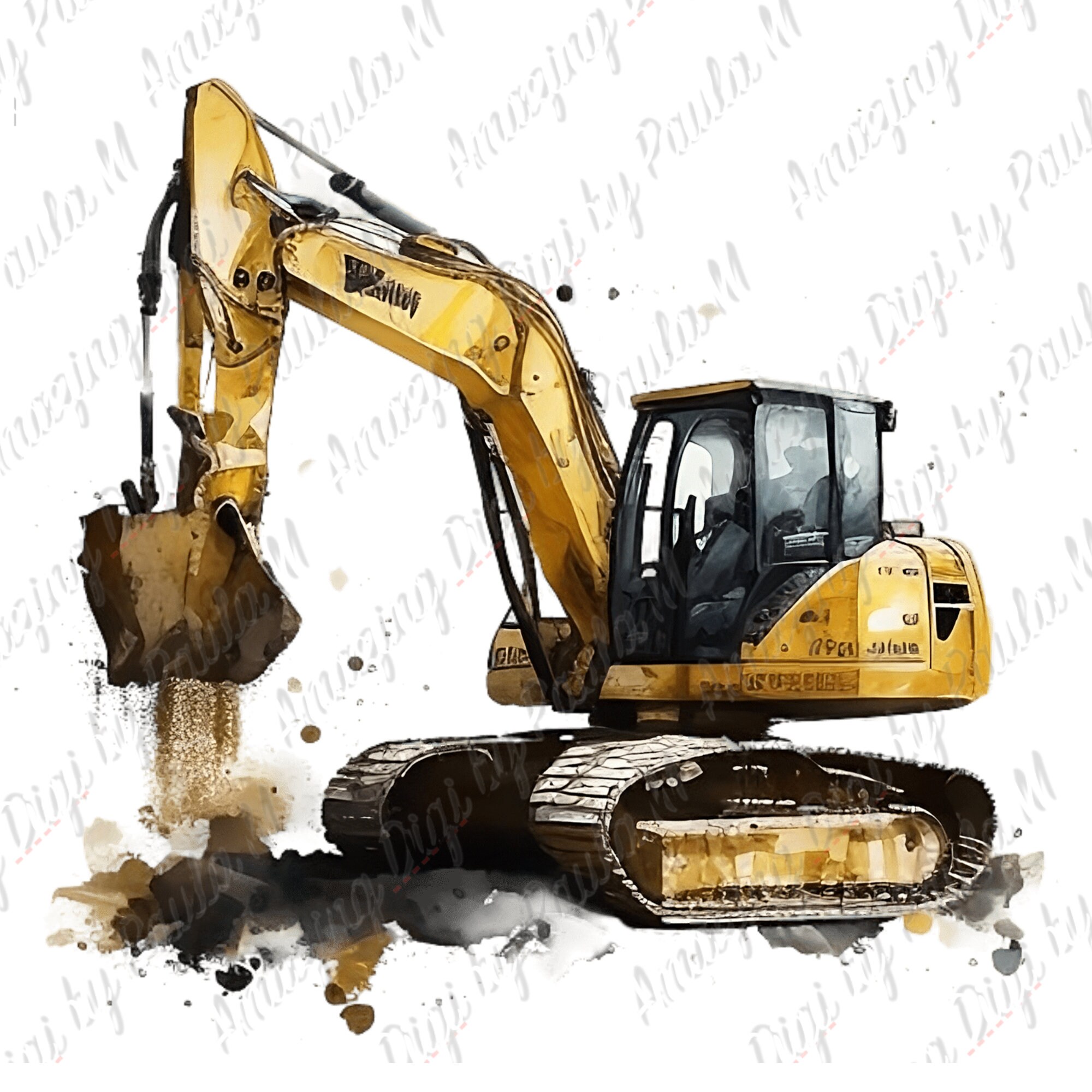 Excavator Graphics Digger Digi-stamps DIY Projects Scrapbooking ...