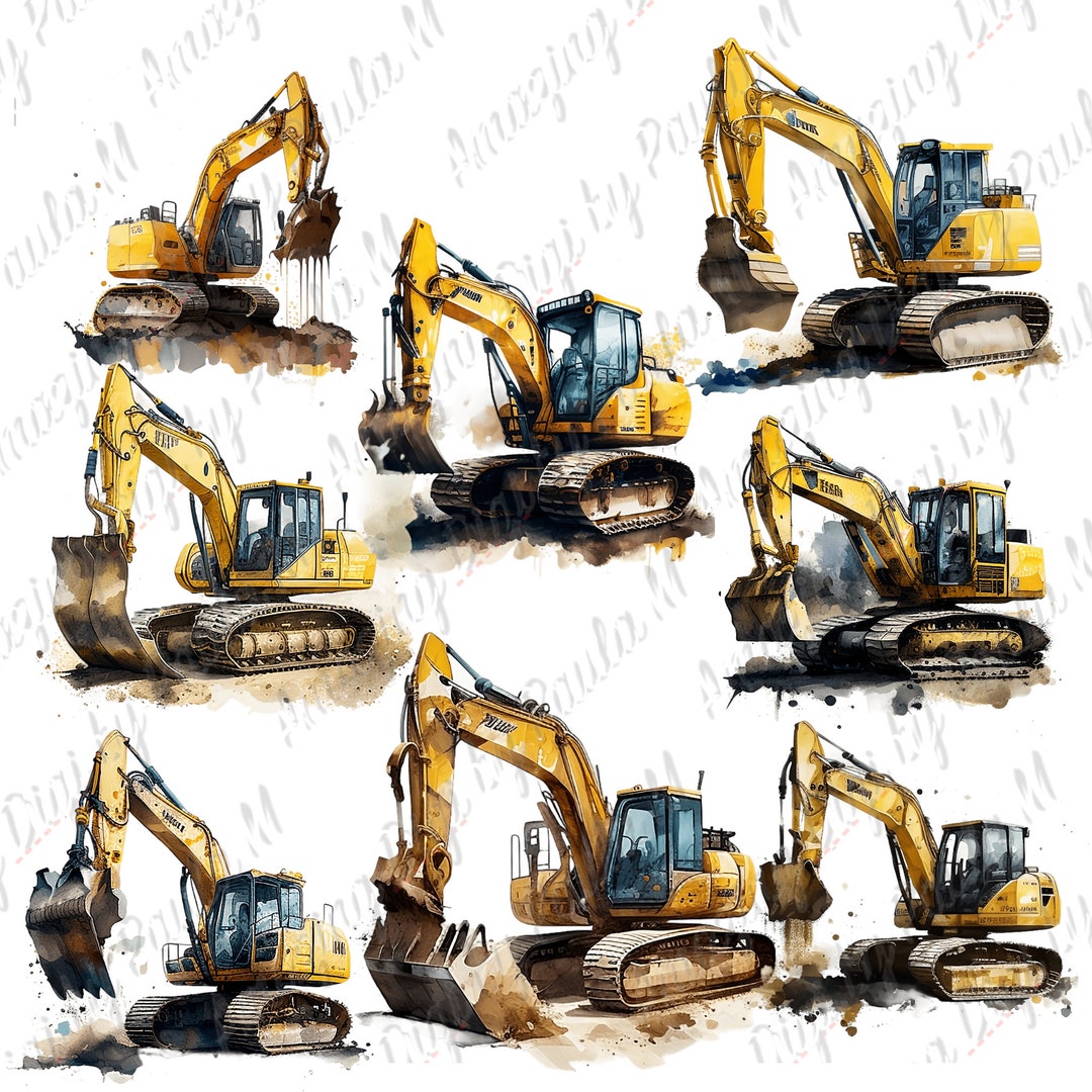 Excavator Graphics Digger Digi-stamps DIY Projects Scrapbooking ...