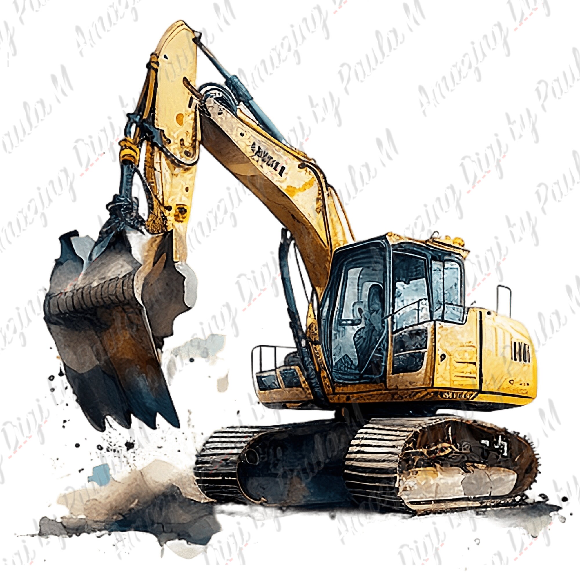 Excavator Graphics Digger Digi-stamps DIY Projects Scrapbooking ...