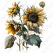 Sunflower, Digital Wreaths, Digi-stamps, DIY Projects, Digital Graphics ...