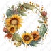Sunflower, Digital Wreaths, Digi-stamps, DIY Projects, Digital Graphics ...