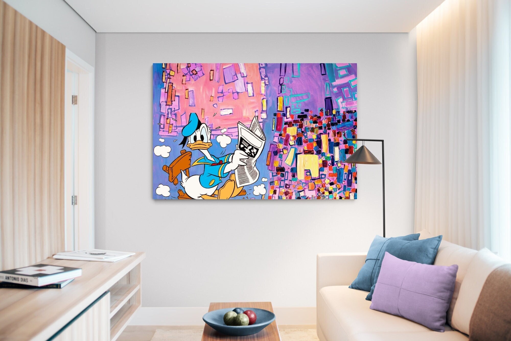 Abstract Colorful Cartoon Wall Art Oil Painting Canvas Wall Art With ...