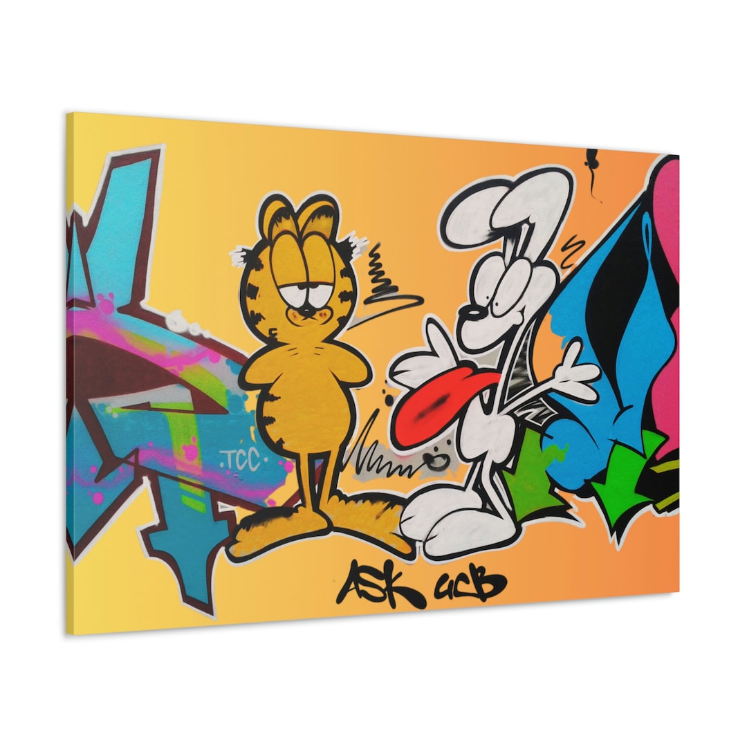 Comic Cartoon Characters Canvas Print - Hand-painted Abstract Wall Art ...