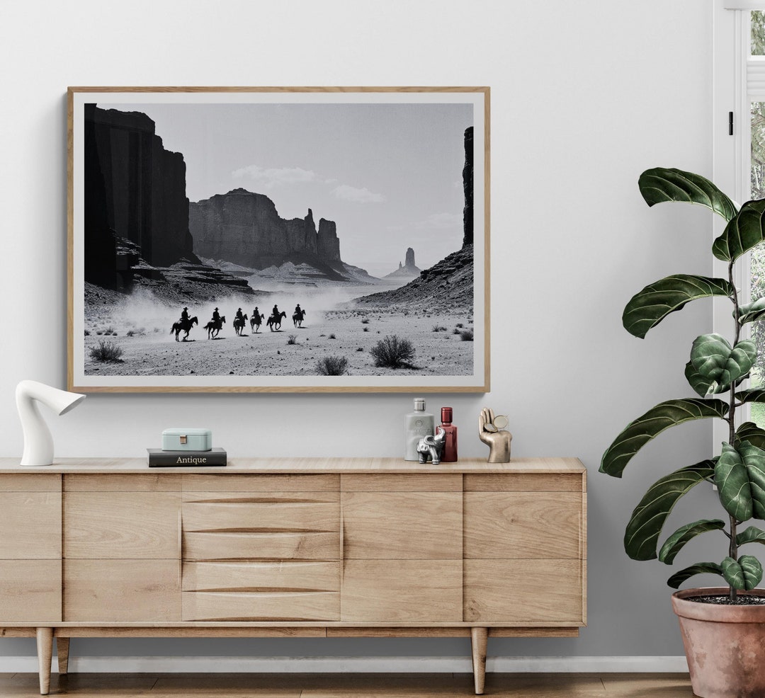 Fine Art Black and White Cowboy Print Cowboy Riders in Monument Valley ...
