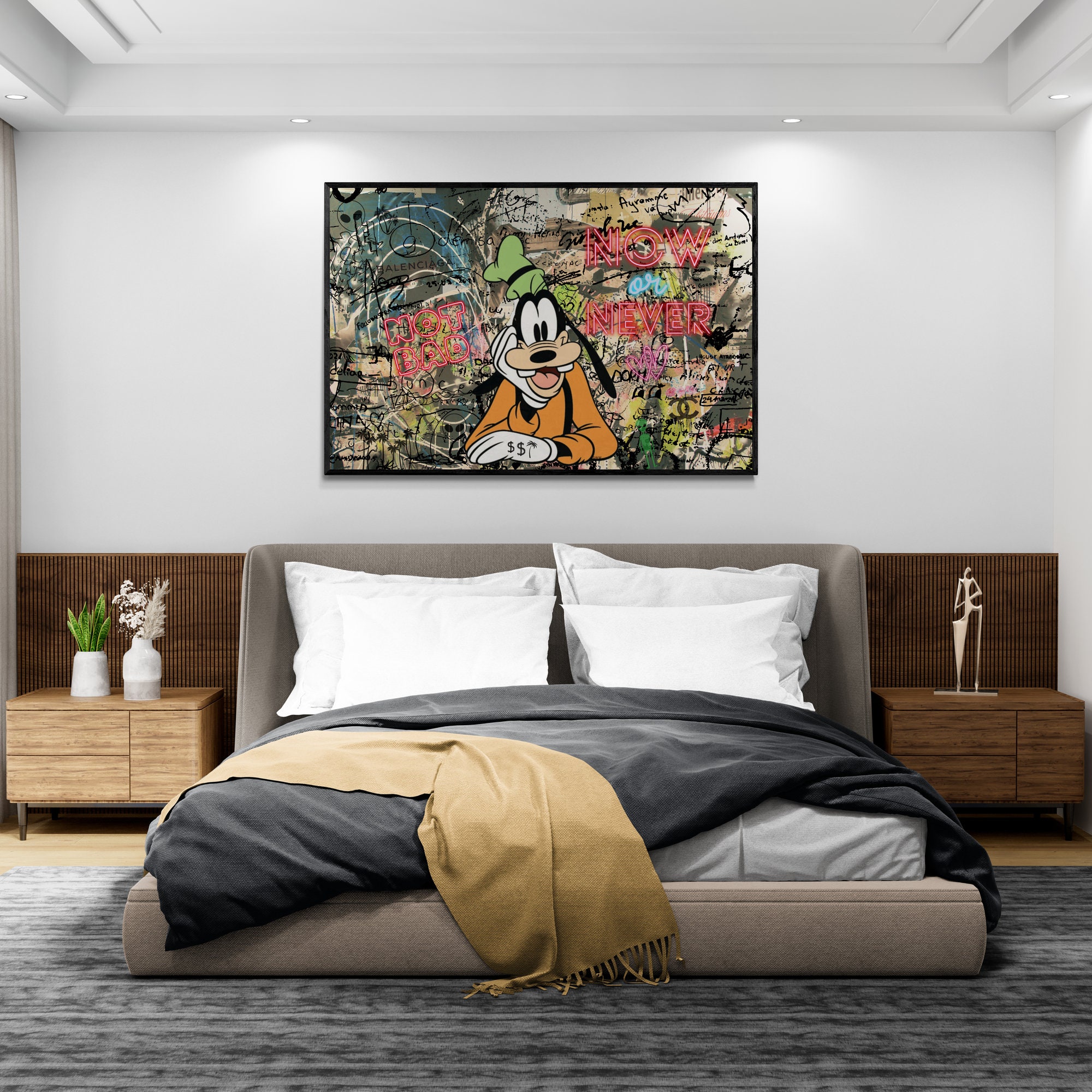 Fine Art Goofy Cartoon Graffiti Framed Poster Framed Modern Wall Art ...