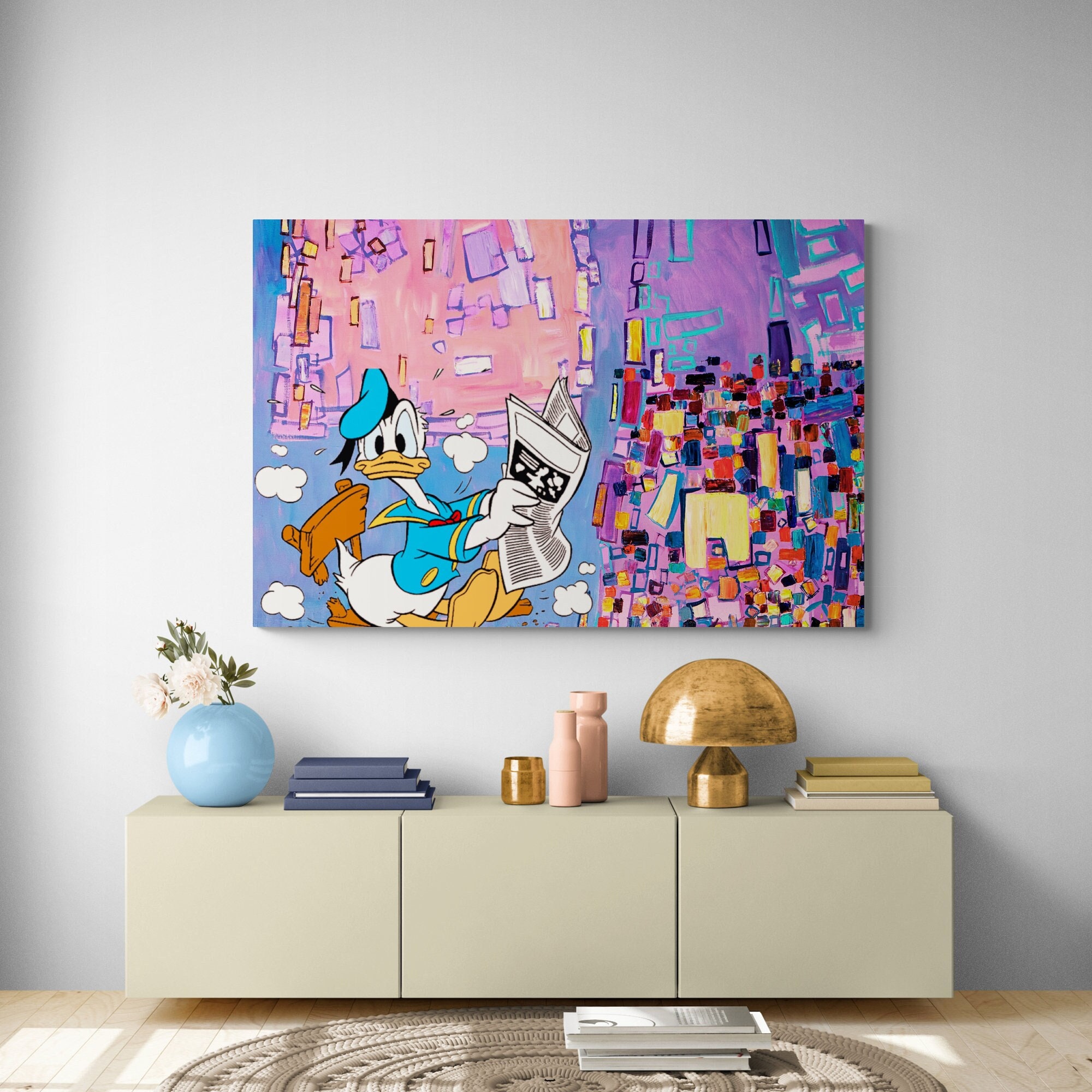 Abstract Colorful Cartoon Wall Art Oil Painting Canvas Wall Art With ...