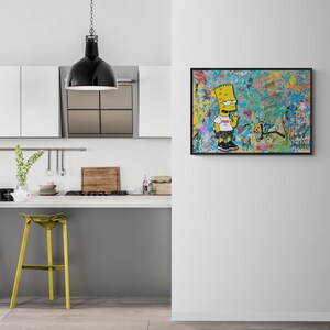 Graffiti Style Simpsons Cartoon Mixed Media Poster Wall Art - Colorful ...