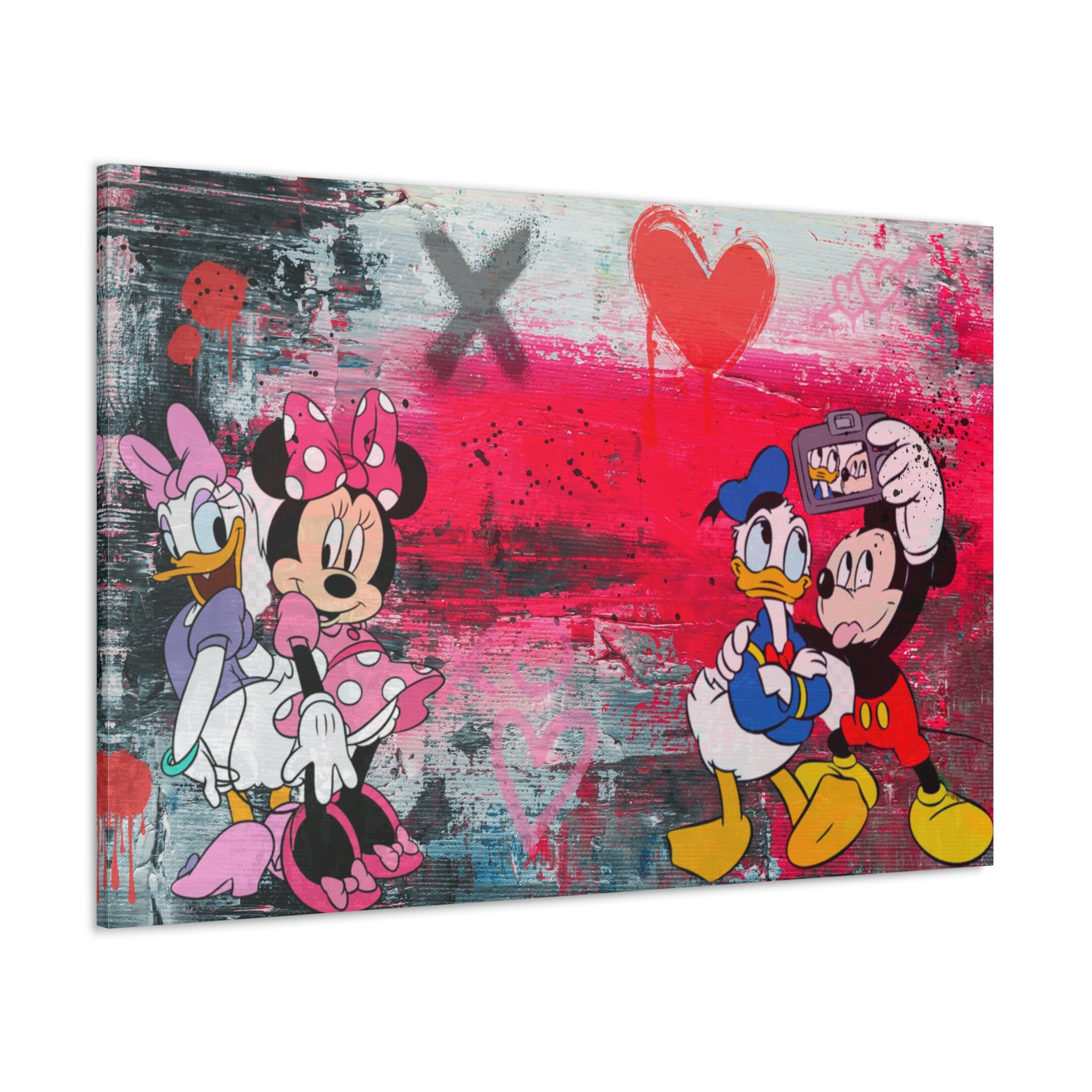 Mickey and Mini Love, Donald Duck and Daisy Duck Graffiti Art, Pop Art ...