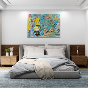 Graffiti Style Simpsons Cartoon Mixed Media Poster Wall Art - Colorful ...