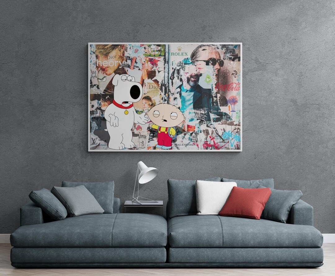 Pop Art Collage Print – Brian & Stewie Wall Art – Street Art Style ...