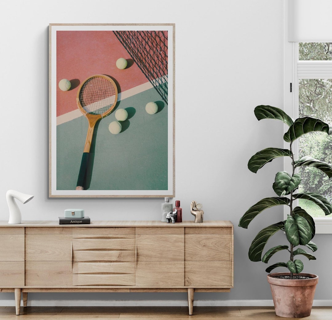 Fine Art Vintage Tennis Racket Print - Framed Retro Photography ...