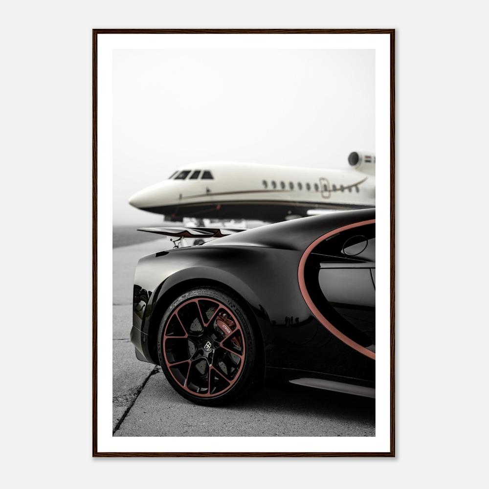 Fine Art Bugatti Supercar and Private Jet Print - Framed Fine Art ...