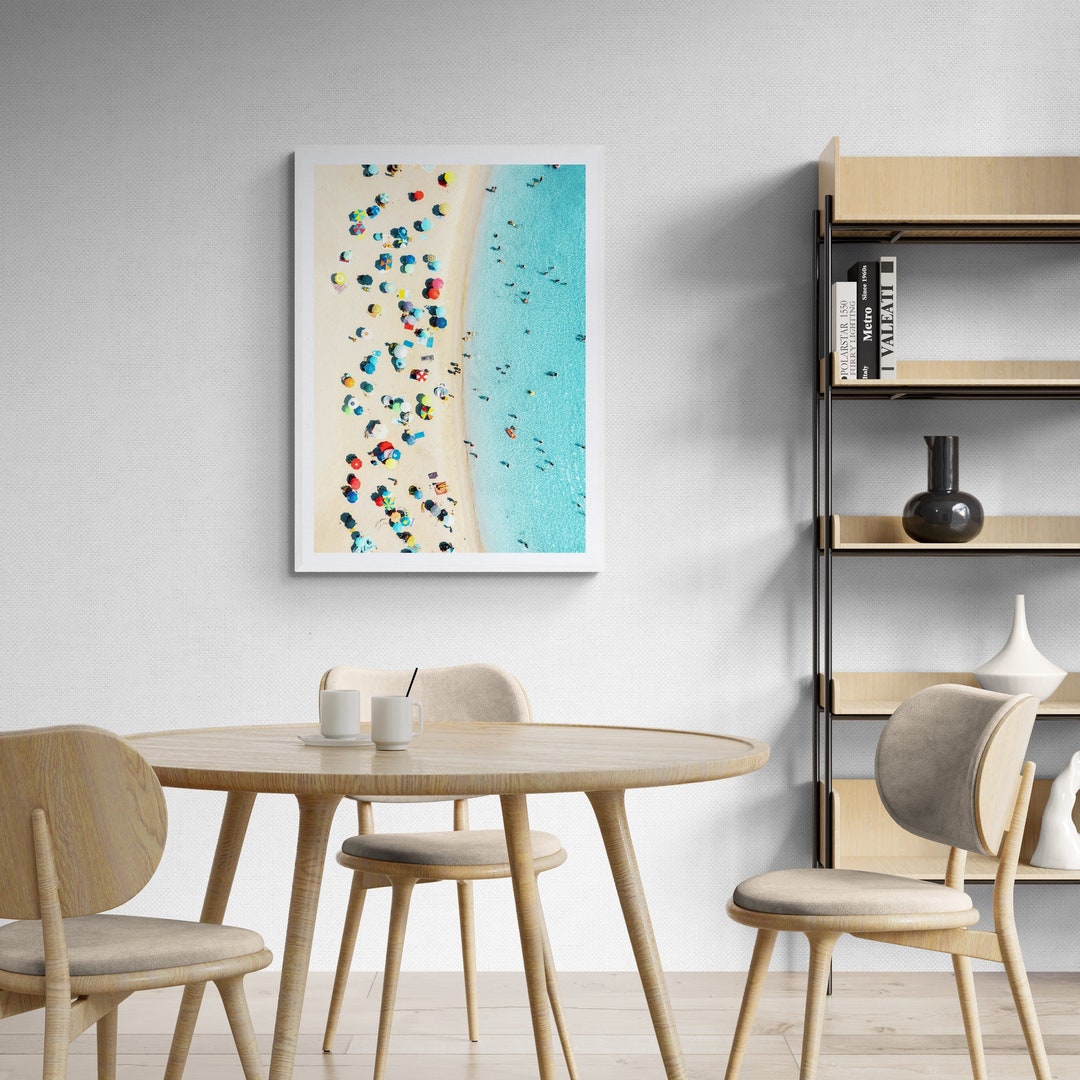 Fine Art Aerial Beach Day Print - Coastal Ocean Aerial Photography Wall ...