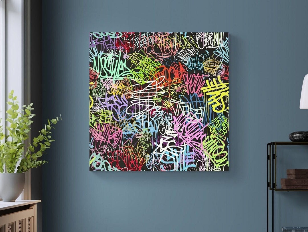 Graffiti Canvas Art Print – Colorful Abstract Street Art - Etsy