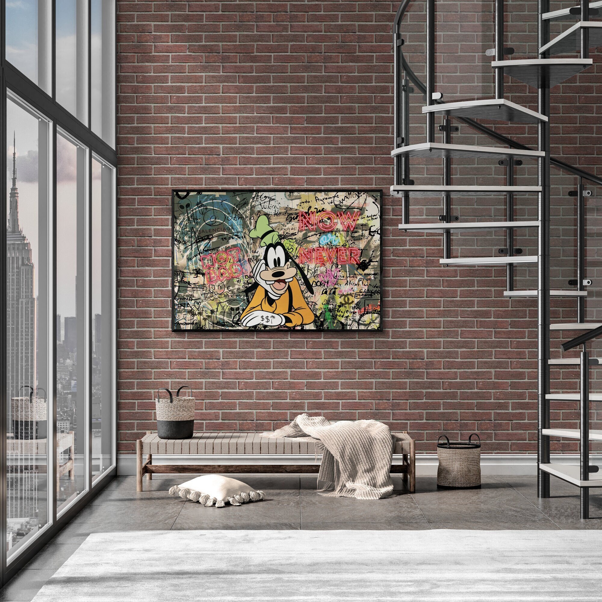 Fine Art Goofy Cartoon Graffiti Framed Poster Framed Modern Wall Art ...