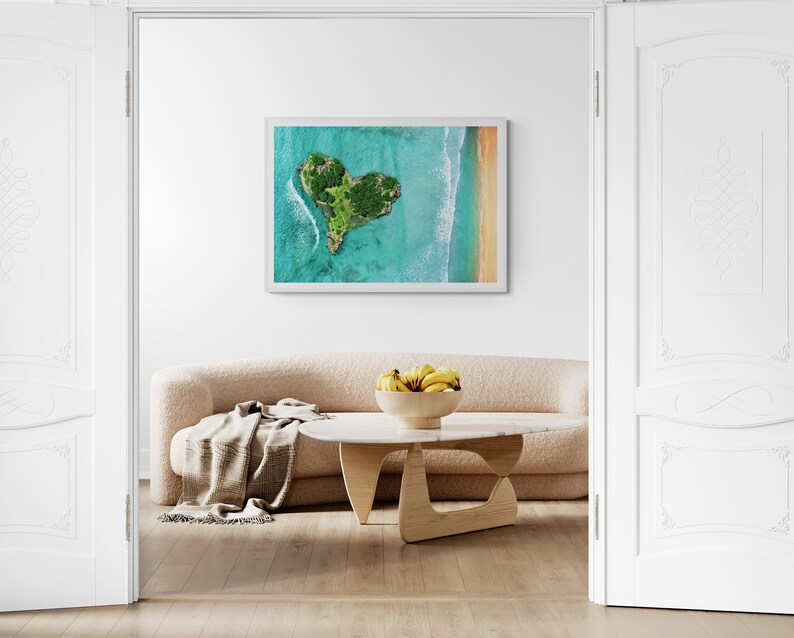 Fine Art Ocean Photography Heart Island Aerial Print Aerial Photography ...