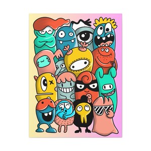Pop Art Comic Monster Cartoon Characters Canvas Wall Art - Comic and ...