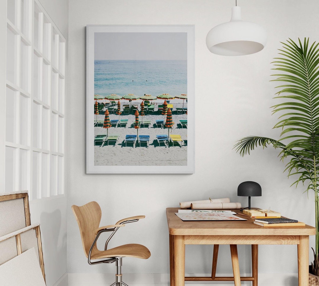 Fine Art Beach Day Print Italy Beach Day Wall Art Framed Fine Art ...