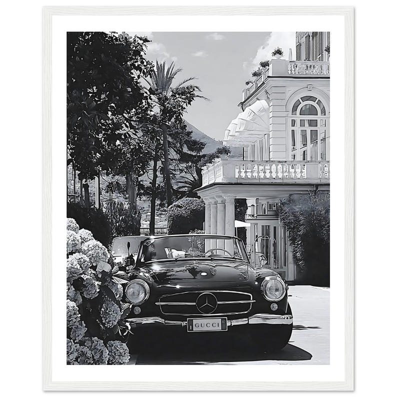 Fine Art Black and White Vintage Mercedes Benz Photography Print ...