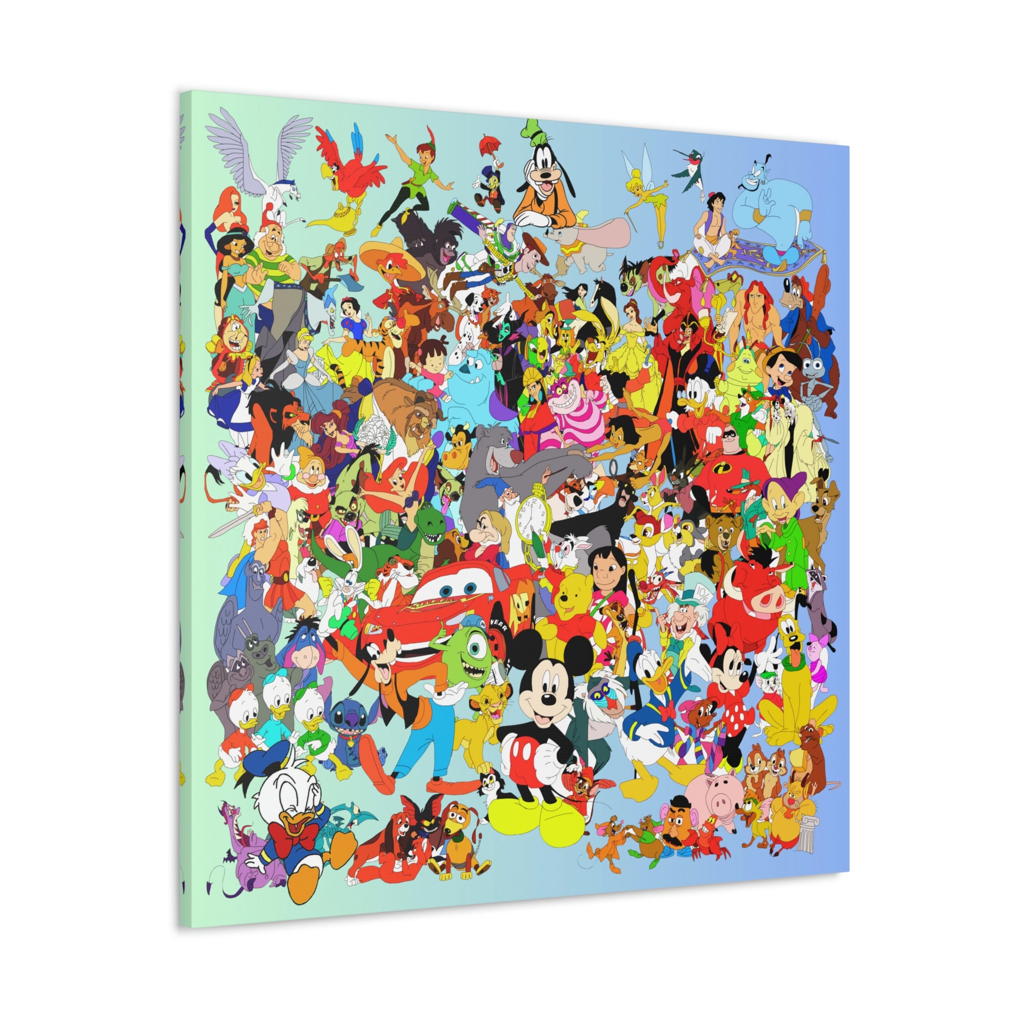 Abstract Disney Cartoon Characters Canvas Wall Art - Fun and Playful ...