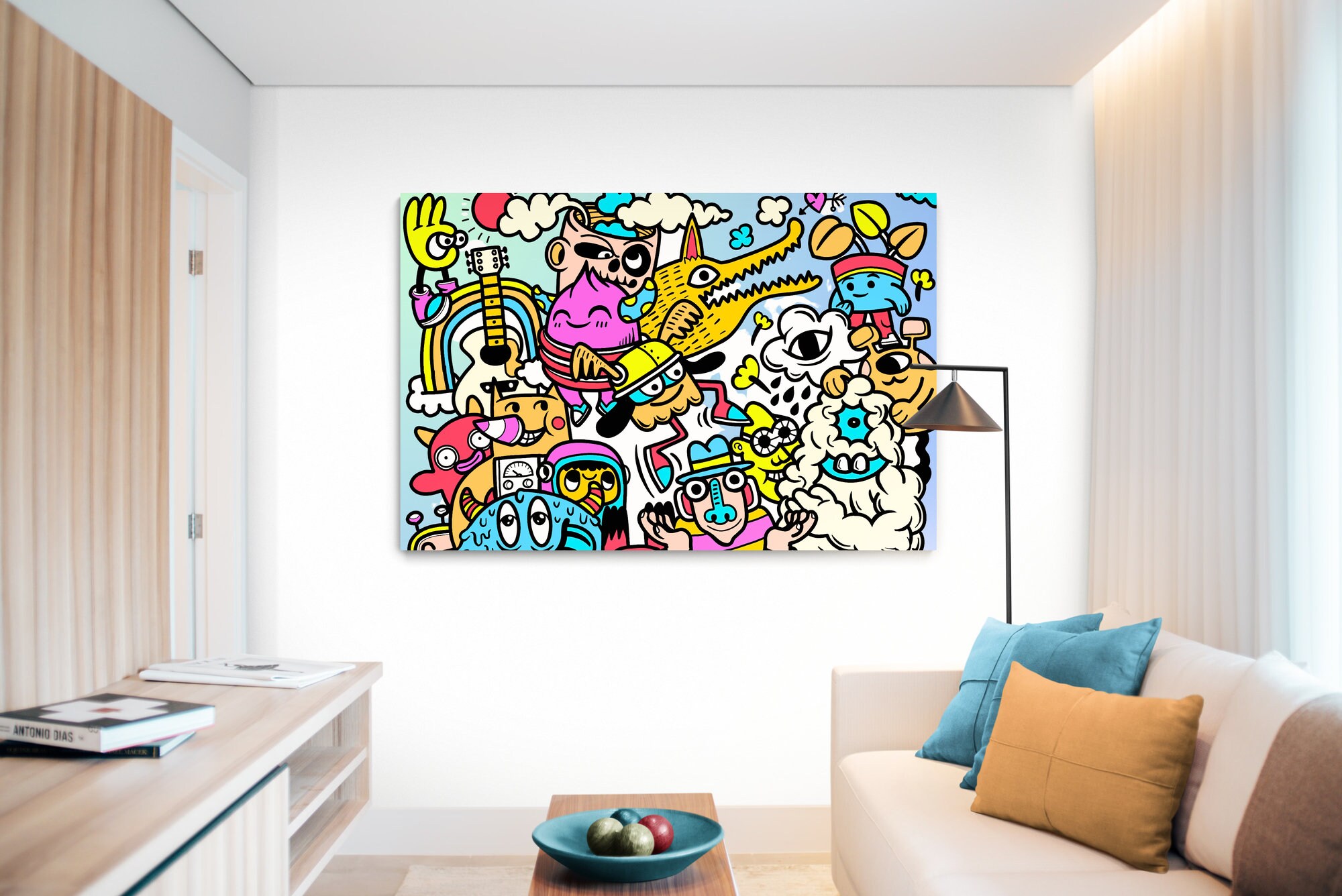Colorful Comic Cartoon Characters Wall Art Colorful Cartoon - Etsy