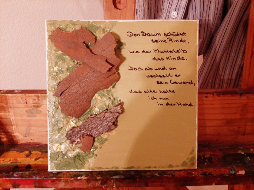 Picture With Acrylic Tree Bark Green With a Poem - Etsy