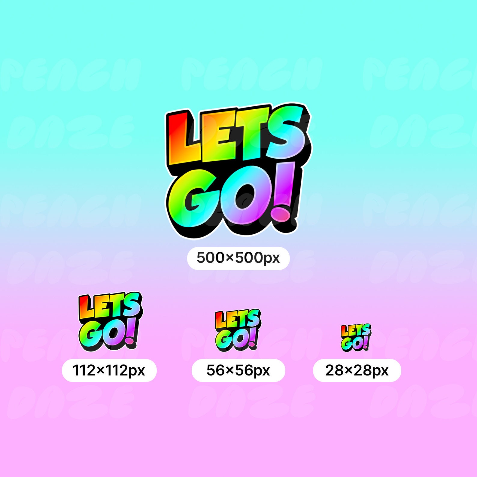LETS GO Emote - Twitch Emote | Stream Discord Good Game Emotes Rainbow ...