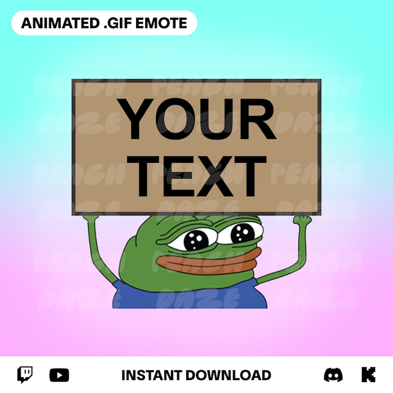 Custom Peepo Sign Twitch Emote: Personalized Animated Meme (gif) - Etsy