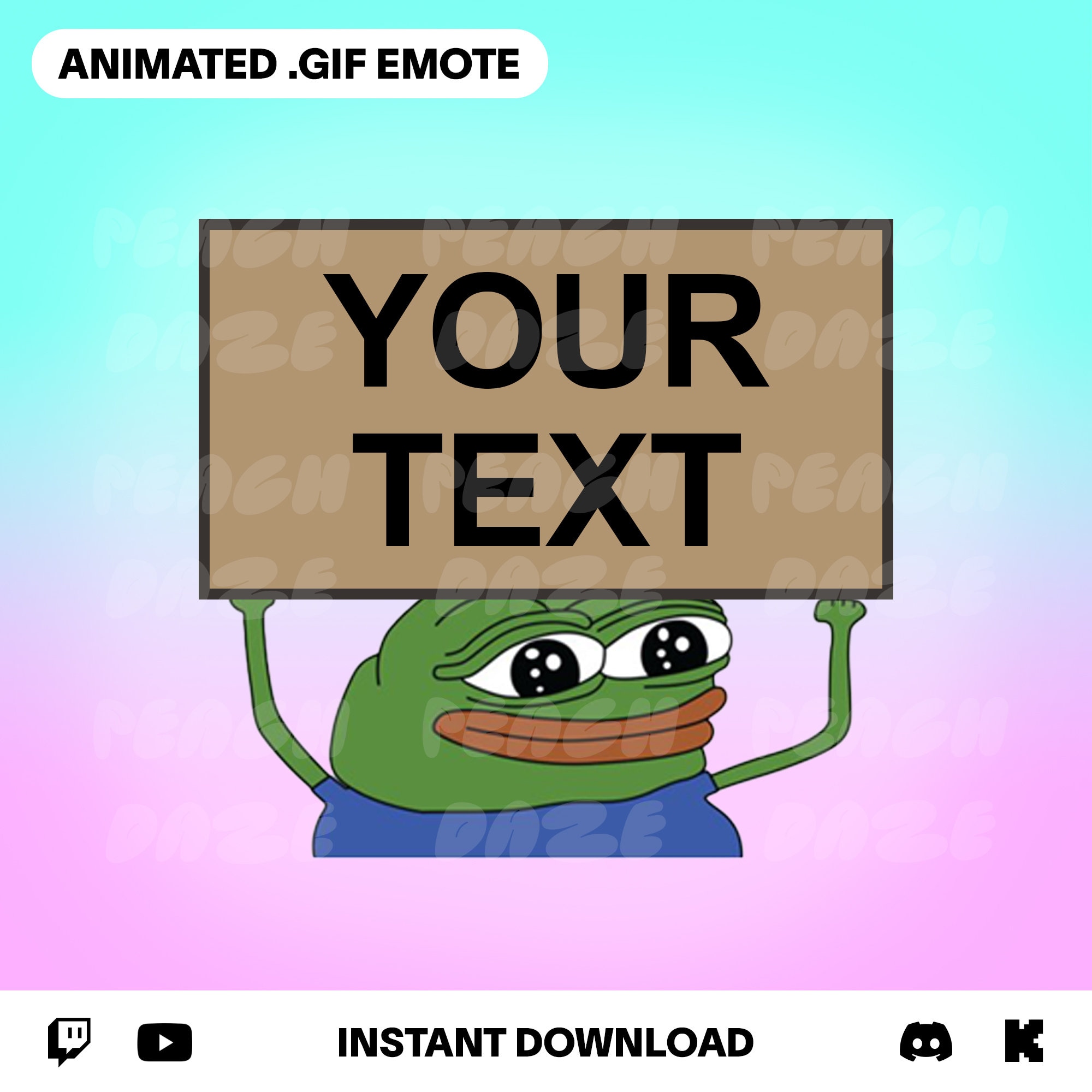 Custom Peepo Sign Twitch Emote: Personalized Animated Meme (gif) - Etsy