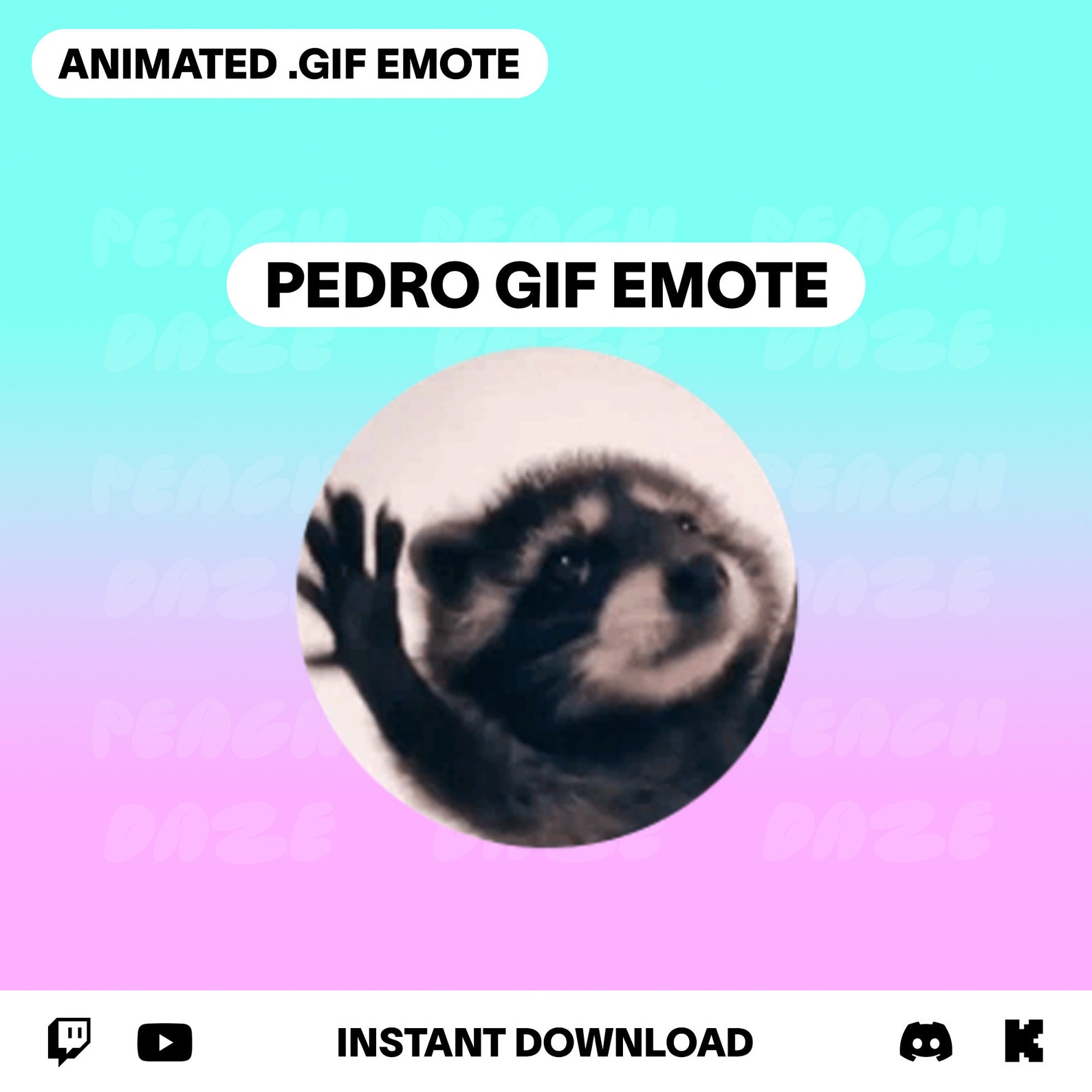 Pedro Meme Emote Animated Gif Tiktok Raccoon Twitch Emote Meme Emote ...