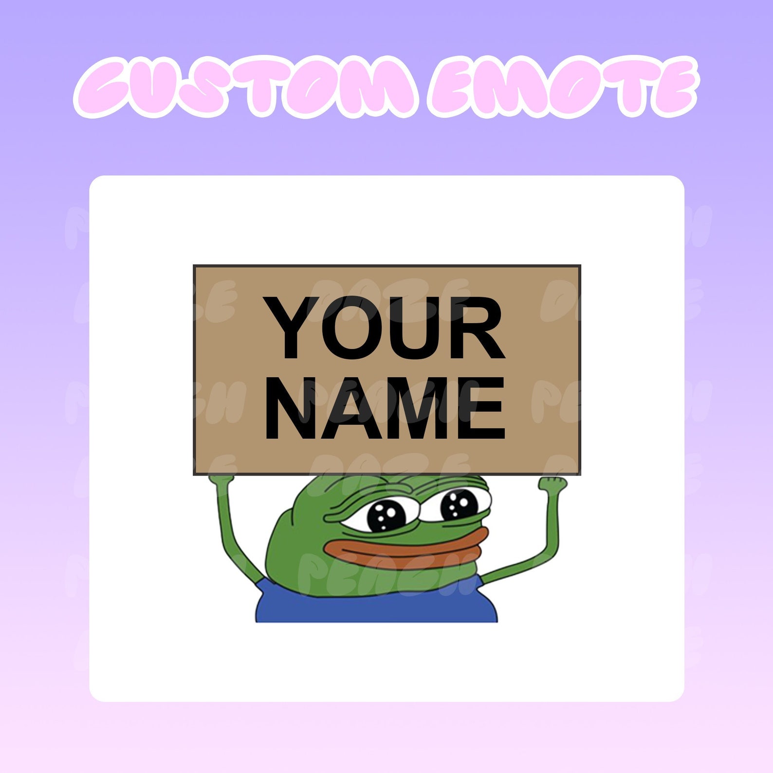 Custom Animated Peepo Sign Twitch Emote Pepe the Frog Meme - Etsy UK