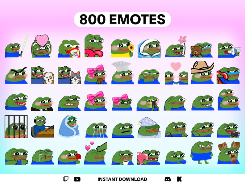 800+ Pepe Emotes Pack: Animated Meme Emotes for Twitch, Youtube ...