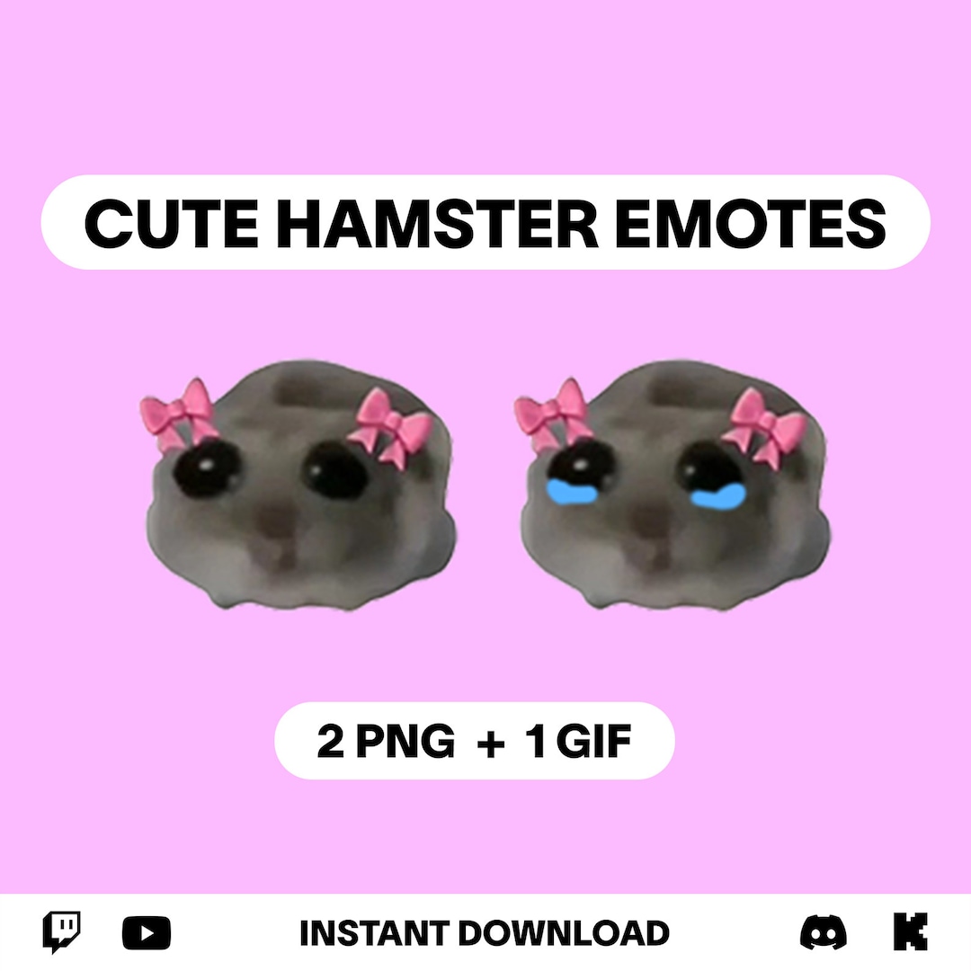 3 Cute Sad Hamster Emotes Pack Hamster With Bow Gun Tears Twitch ...