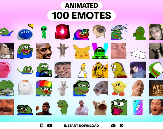 Meme Animated 150 Pack, Bundle. Emote, Twitch, Discord, Stream, Sus ...