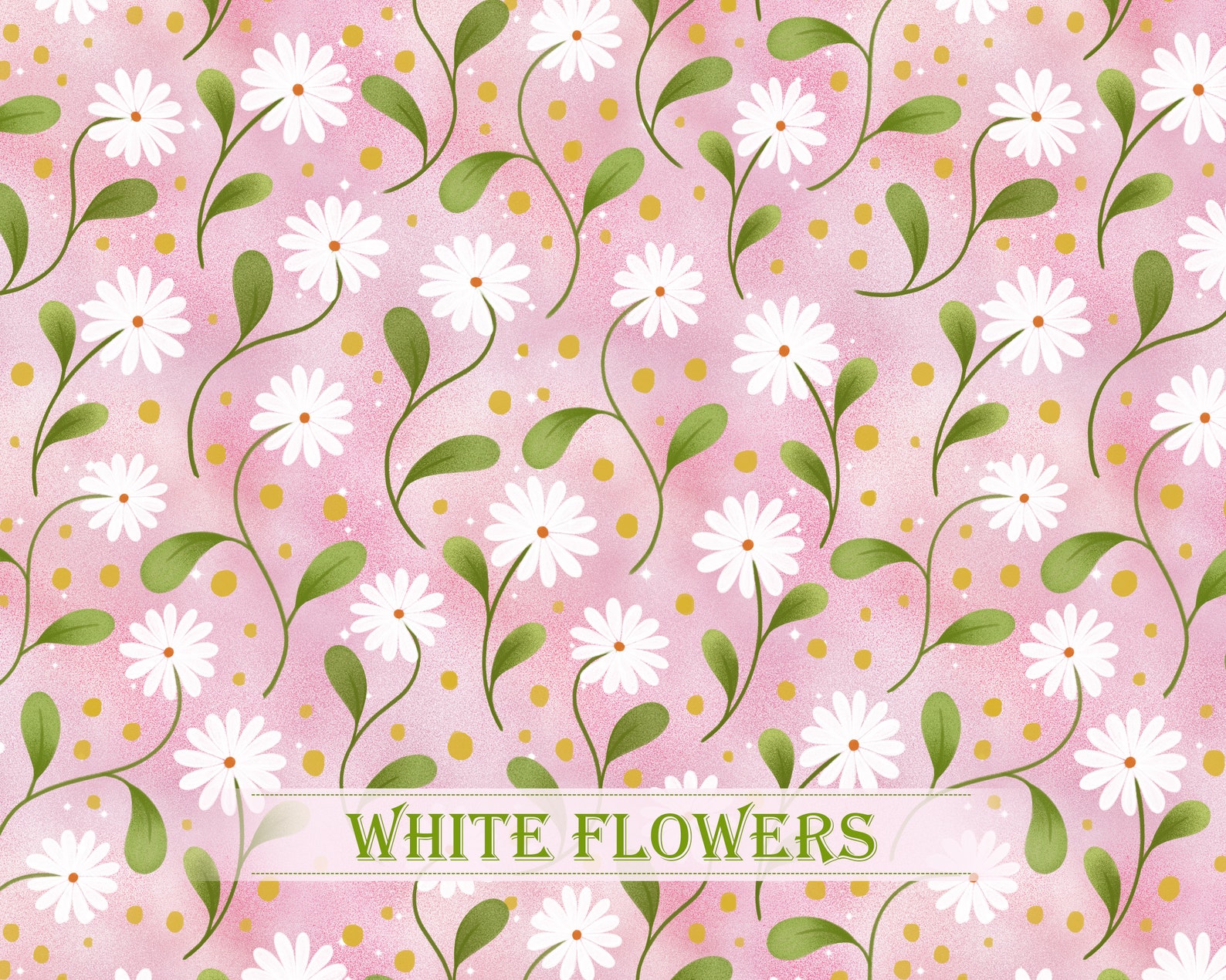White Flowers Seamless Pattern Design JPG Surface Fabric 300 DPI Spring Pink Repeat Patterns - Etsy