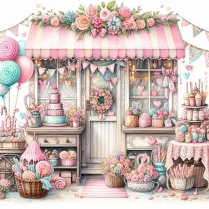 Shabby Chic Candy Shop Clip Art Bundle 10 Watercolour Jpgs Junk Journal ...