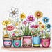 Cute Whimsical Quirky Flower Clip Art Bundle/16 Row of Flowers High Res ...