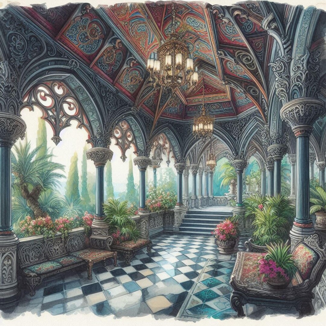 Gothic Veranda Clipart Bundle/10 Watercolour Jpg/junk Journal ...