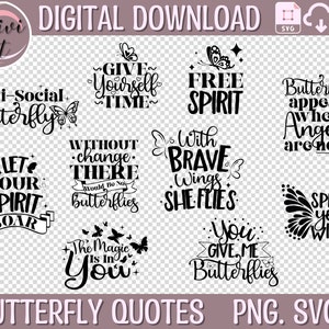 Butterfly Quotes Svg, Butterfly Svg Bundle, Layered Butterfly Bundle ...
