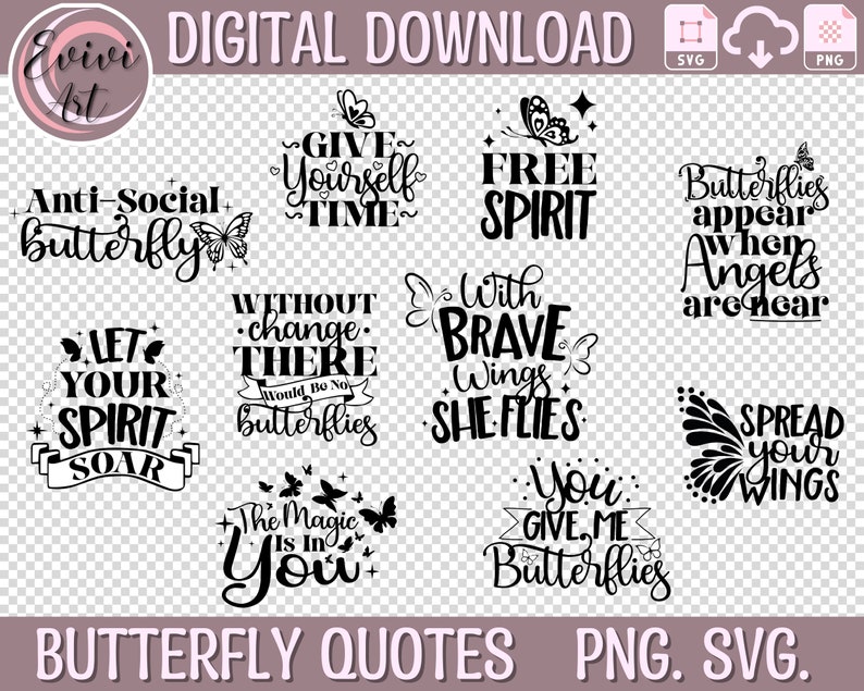Butterfly Quotes Svg, Butterfly Svg Bundle, Layered Butterfly Bundle ...