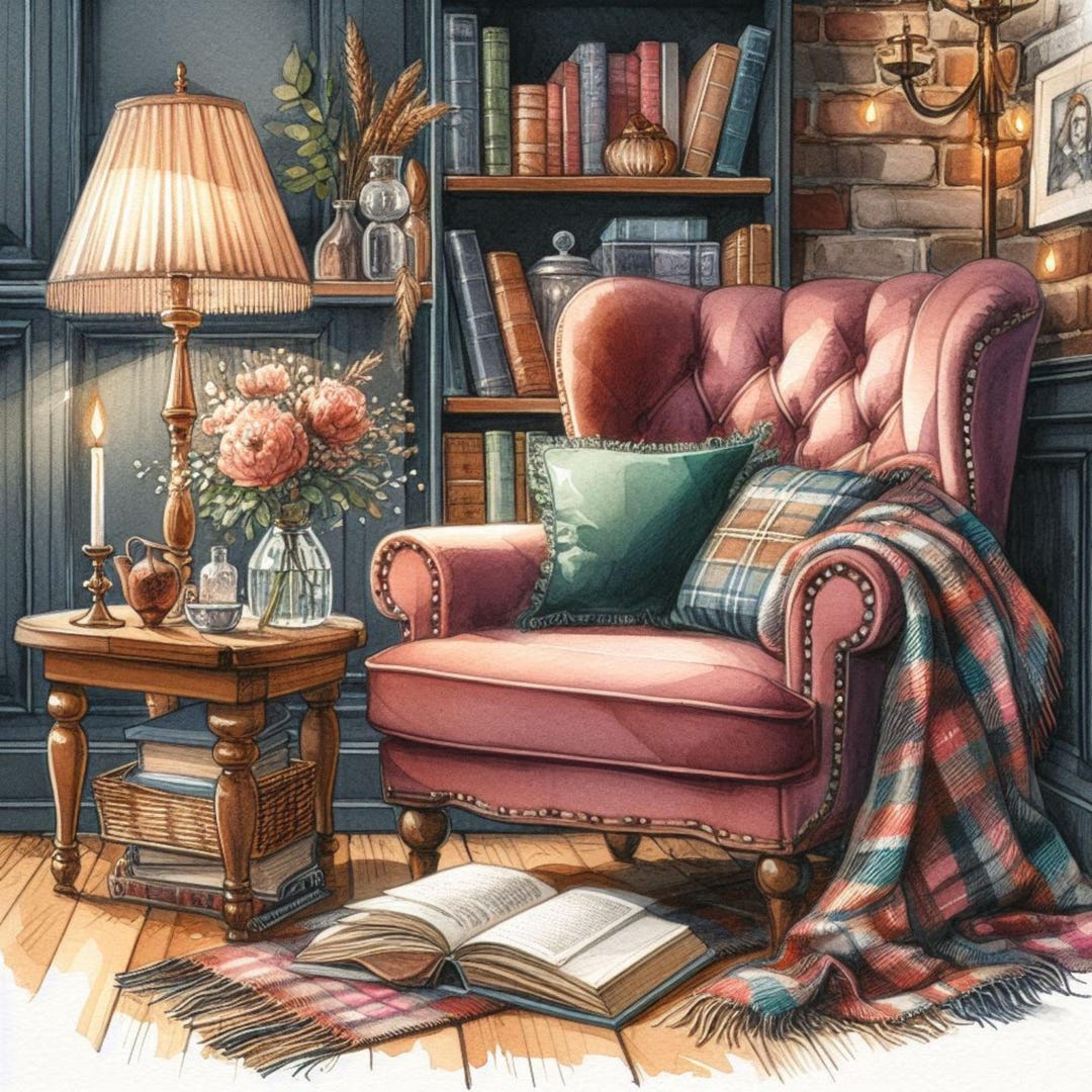 Dark Academia Reading Nook Wall Art – 12 Cozy Study Room Jpgs, Gothic ...