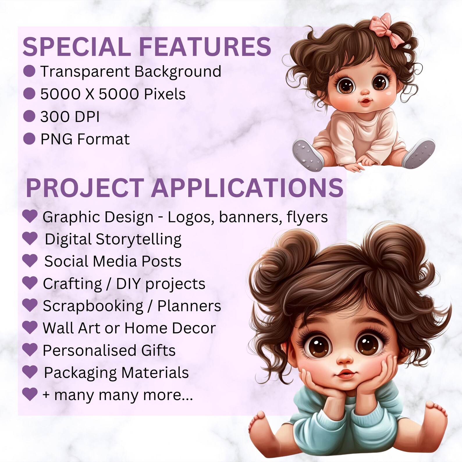 Adorable Chibi-style Newborn Baby Girl Clipart, 16 PNG, Transparent ...