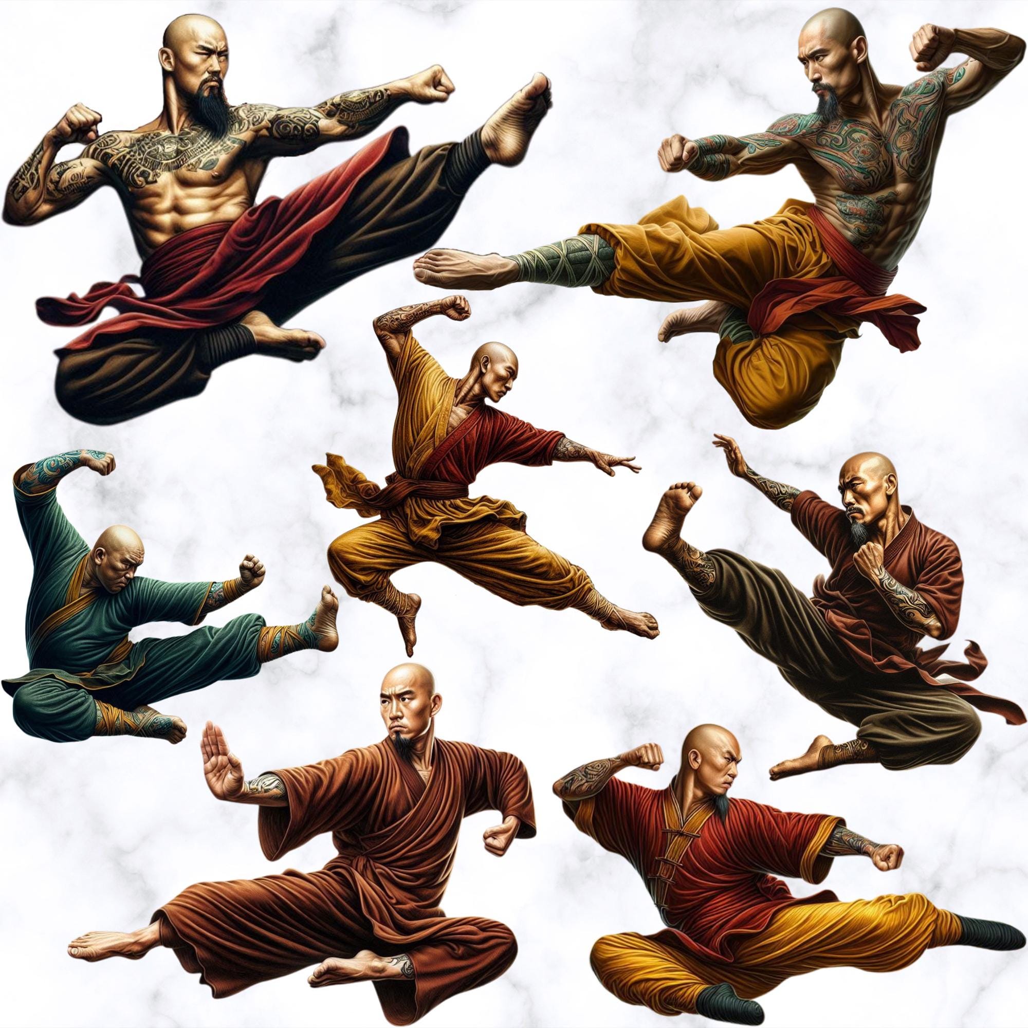 Shaolin Kungfu Clipart, Shaolin Monk Clip Art, Shaolin Tshirt Design ...