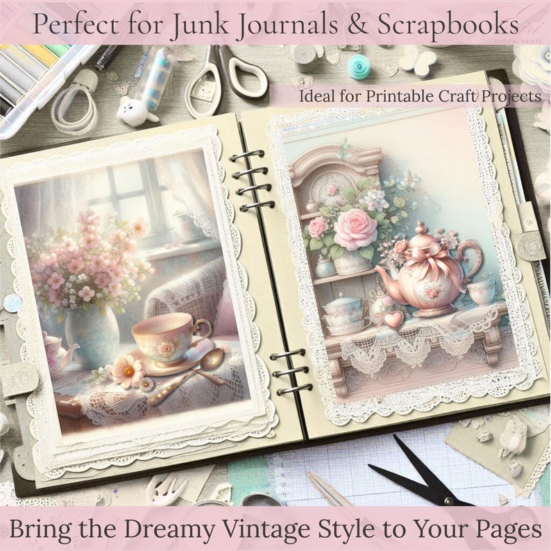 Spring Teacup Clipart Bundle • JPG + PNG Collab Pack • Soft Pastel ...