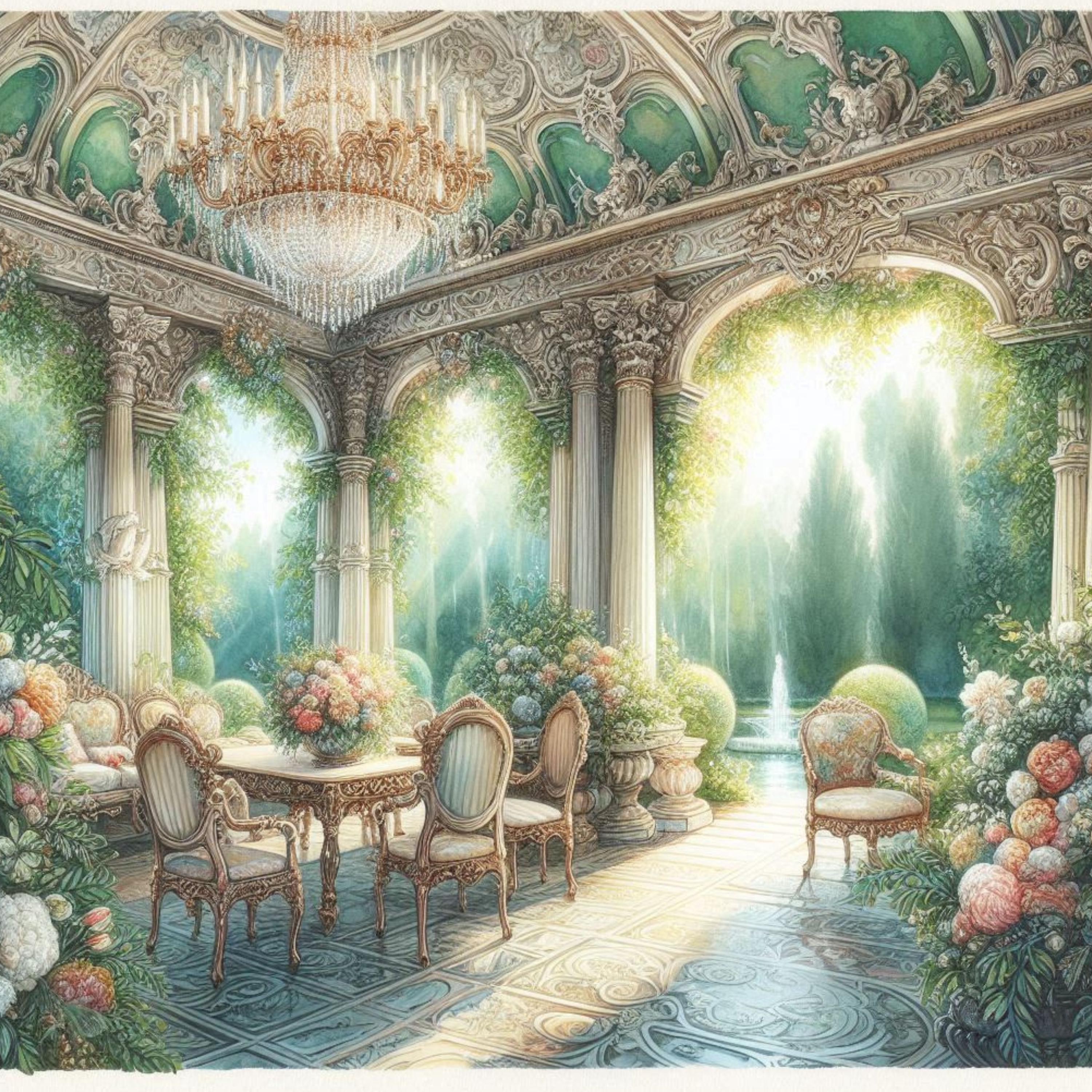 Rococo Veranda Clip Art Bundle 10 High Res Watercolour Jpgs for Junk ...